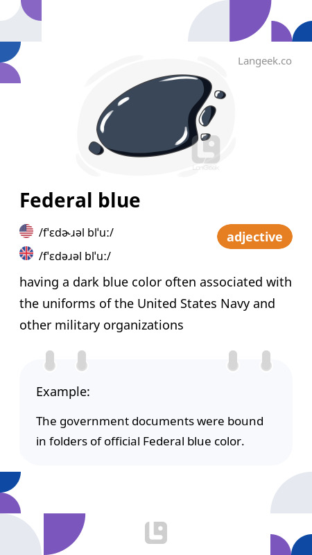Definition & Meaning of "Federal blue" | LanGeek