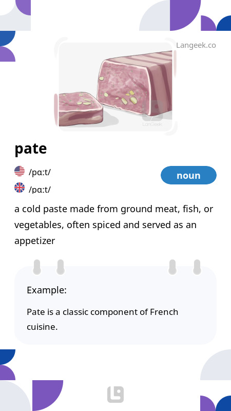 Definition & Meaning of "Pate" | Picture Dictionary