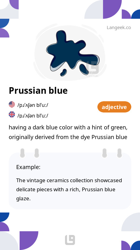 Definition & Meaning of "Prussian blue" | Picture Dictionary