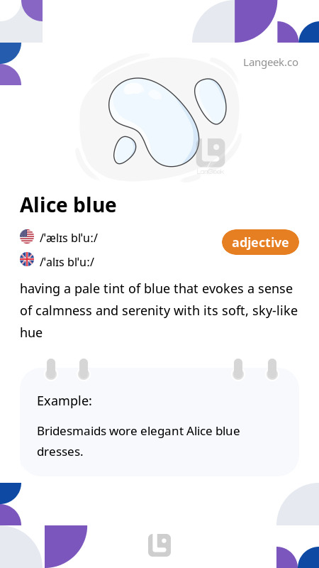 Definition & Meaning of "Alice blue" | Picture Dictionary