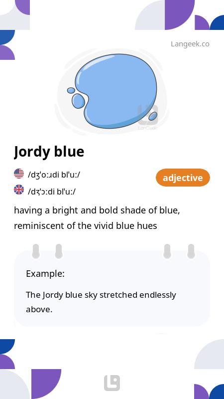 Definition & Meaning of "Jordy blue" | Picture Dictionary