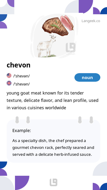 Definition & Meaning of "Chevon" | Picture Dictionary