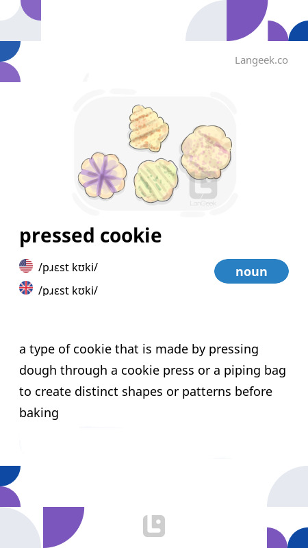 Definition & Meaning of "Pressed cookie" | LanGeek