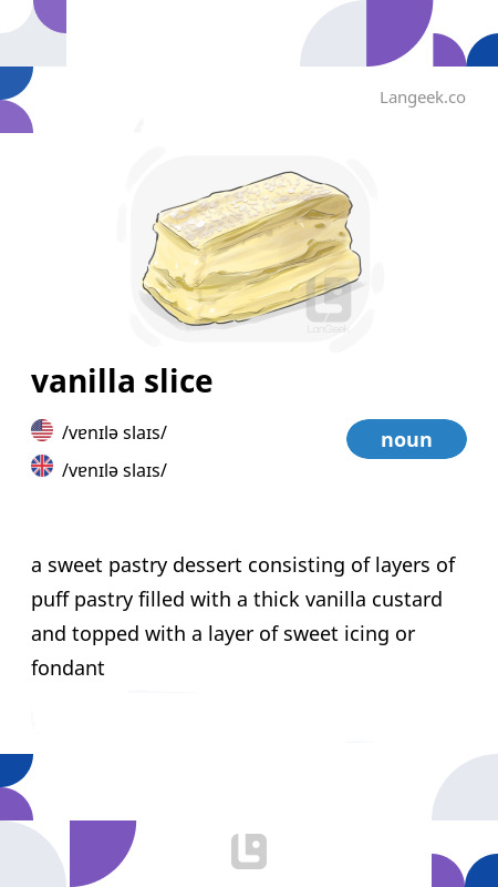 Definition & Meaning of "Vanilla slice" | Picture Dictionary