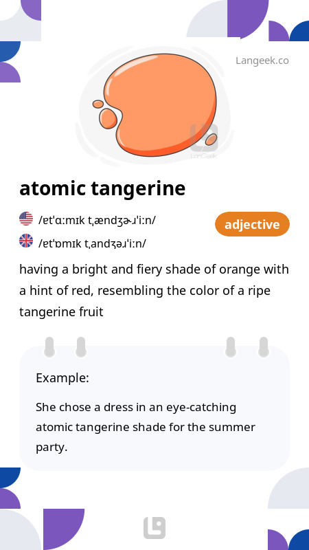 Definition & Meaning of "Atomic tangerine" | Picture Dictionary