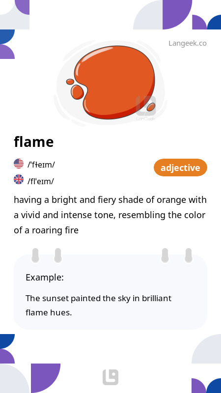 Definition & Meaning of "Flame" | LanGeek