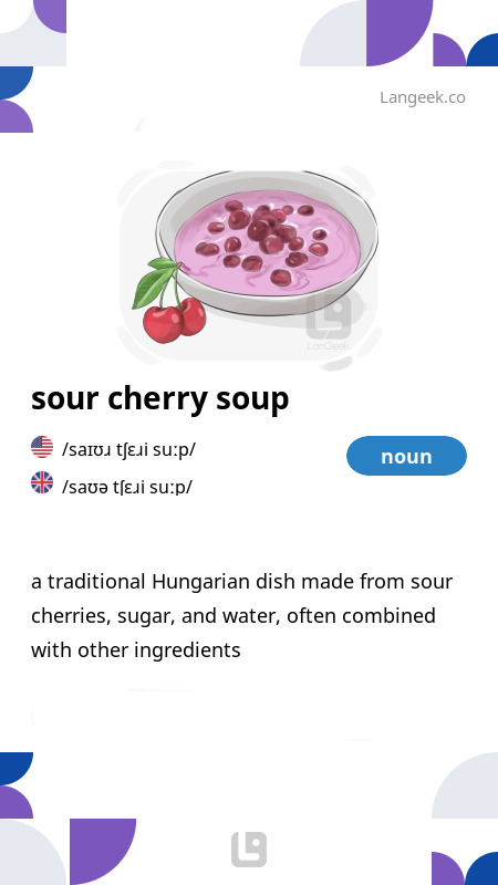 Definition & Meaning of "Sour cherry soup" | Picture Dictionary