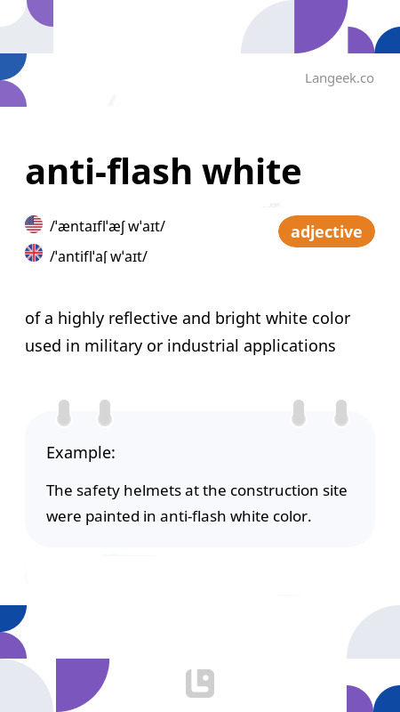 Definition & Meaning of "Anti-flash white" | Picture Dictionary