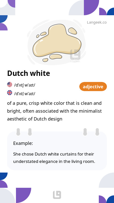 Definition & Meaning of "Dutch white" | Picture Dictionary