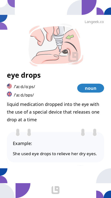 Definition & Meaning of "Eye drops" | LanGeek