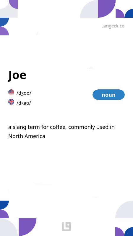 Definition & Meaning of "Joe" | Picture Dictionary