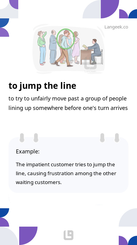 Definition & Meaning of "Jump the line" | Picture Dictionary