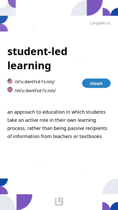 Definition & Meaning of "Student-led learning" | Picture Dictionary