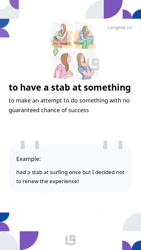 Definition & Meaning of "Have a stab at" | Picture Dictionary