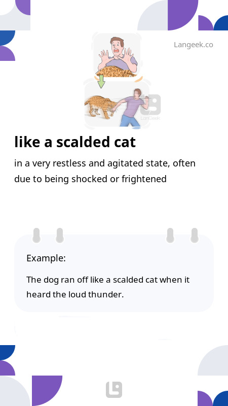 Definition & Meaning of "Like a scalded cat" | Picture Dictionary