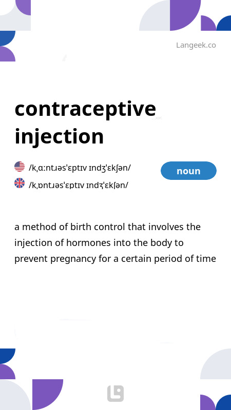 Definition & Meaning of "Contraceptive injection" | Picture Dictionary