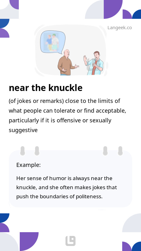 Definition & Meaning of "Near the knuckle" | Picture Dictionary