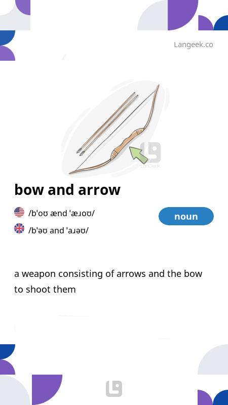 Definition & Meaning of "Bow and arrow" | Picture Dictionary