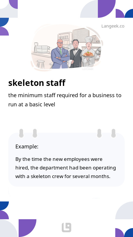 Definition & Meaning of "Skeleton staff‌" | Picture Dictionary