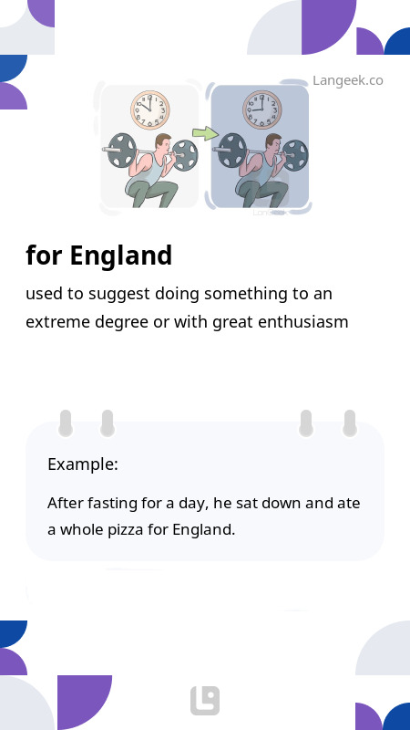 Definition & Meaning of "For england" | Picture Dictionary