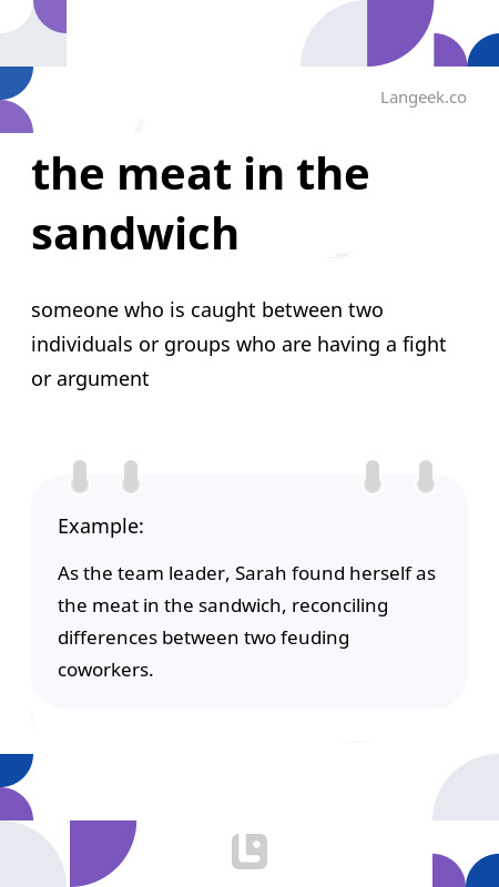 Definition & Meaning of "Meat in the sandwich" | Picture Dictionary