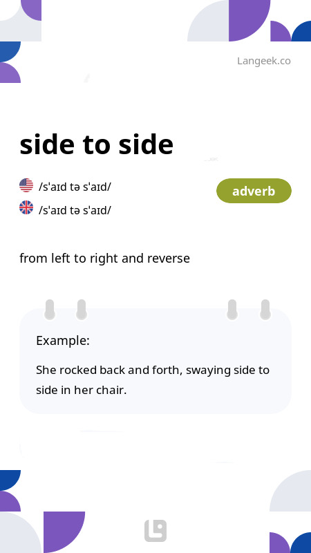 Definition & Meaning of "Side to side" | Picture Dictionary