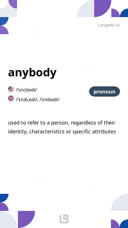 Definition & Meaning of "Anybody" | Picture Dictionary