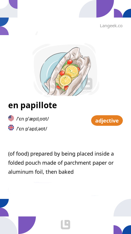 Definition & Meaning of "En papillote" | Picture Dictionary