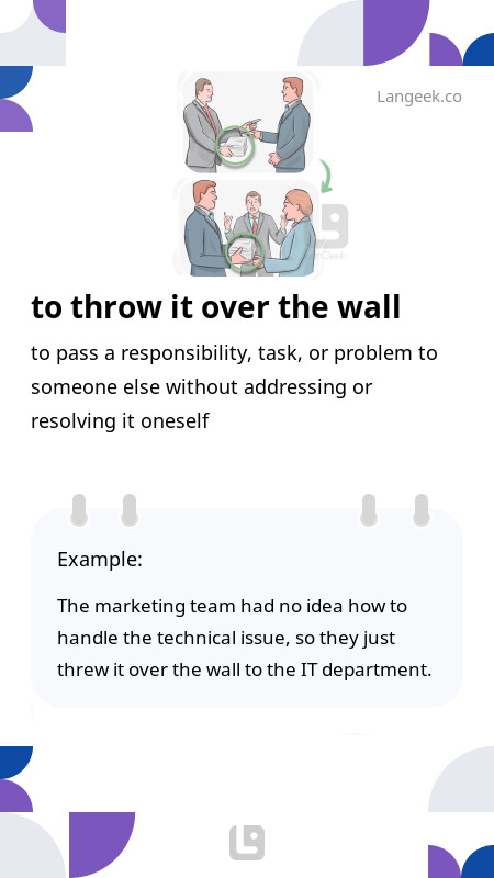 Definition & Meaning of "Throw it over the wall" | Picture Dictionary