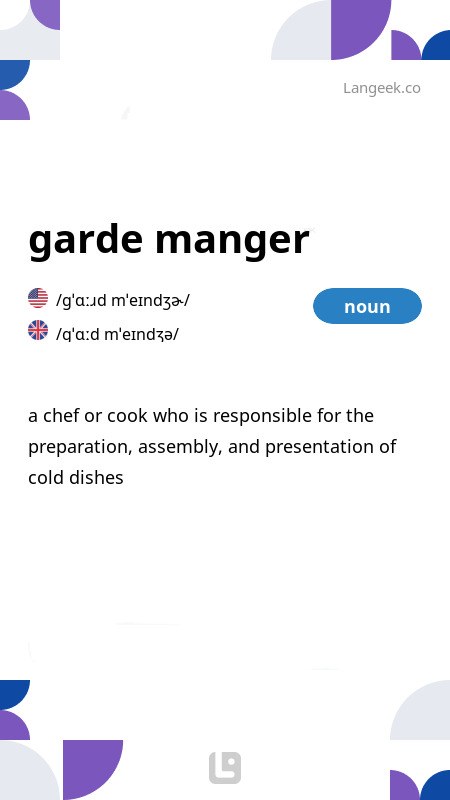 Definition & Meaning of "Garde manger" | Picture Dictionary