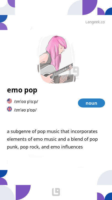 Definition & Meaning of "Emo pop" | Picture Dictionary