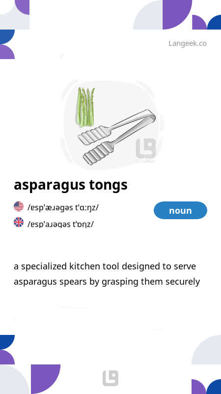 Definition & Meaning of "Asparagus tongs" | Picture Dictionary