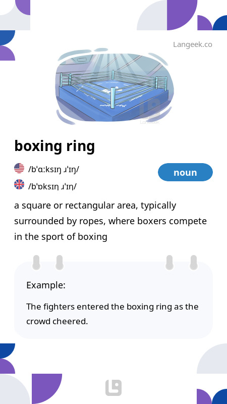 Definition & Meaning of "Boxing ring" | Picture Dictionary
