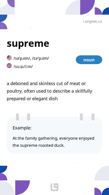 Definition & Meaning of "Supreme" | Picture Dictionary