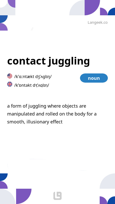 Definition & Meaning of "Contact juggling" | Picture Dictionary