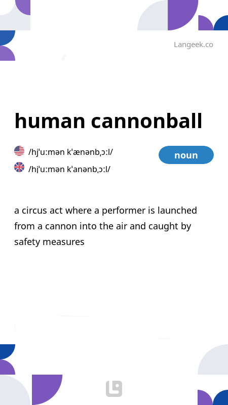 Definition & Meaning of "Human cannonball" | Picture Dictionary