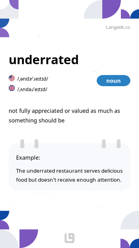 What does underrated mean store