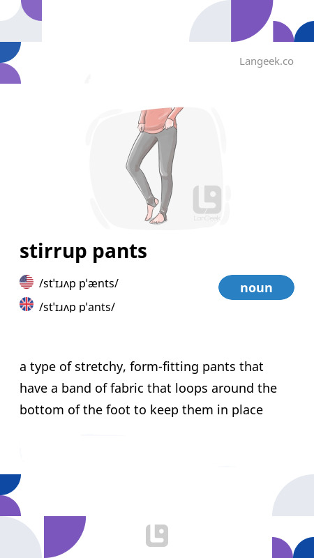 Definition & Meaning of "Stirrup pants" | Picture Dictionary