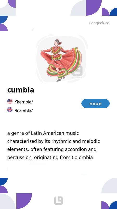 Definition & Meaning of "Cumbia" | Picture Dictionary