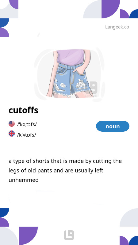 Definition & Meaning of "Cutoffs" | Picture Dictionary