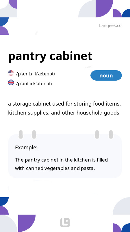 Definition & Meaning of "Pantry cabinet" | LanGeek