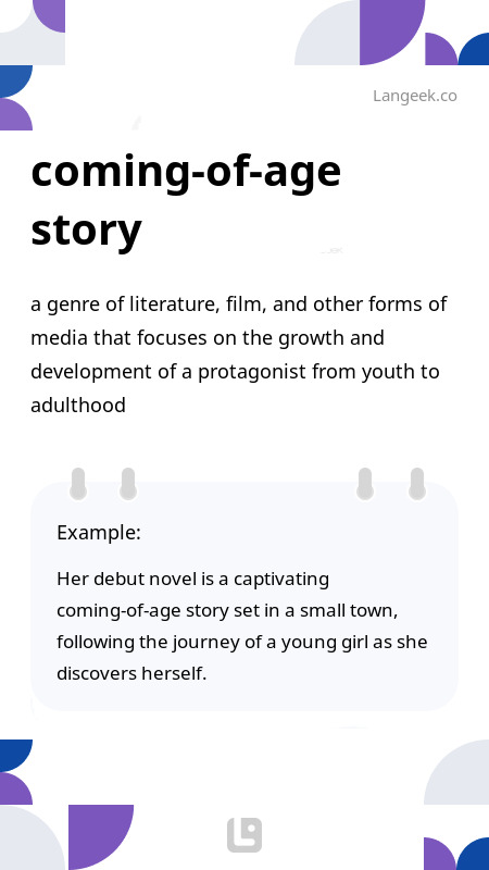 Definition & Meaning of "Coming-of-age story" | Picture Dictionary