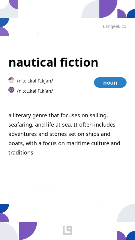 Definition & Meaning of "Nautical fiction" | Picture Dictionary