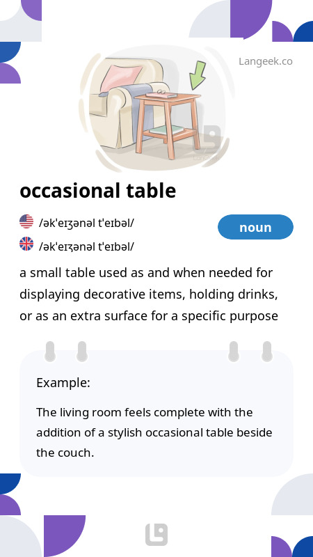 Definition & Meaning of "Occasional table" | Picture Dictionary