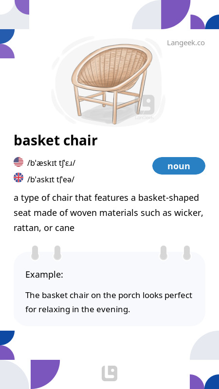 Definition & Meaning of "Basket chair" | LanGeek