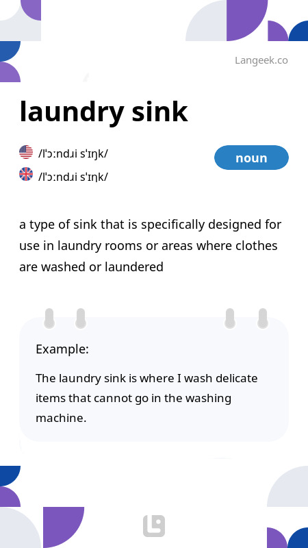 Definition & Meaning of "Laundry sink" | Picture Dictionary