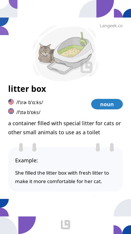 Definition & Meaning of "Litter box" | Picture Dictionary