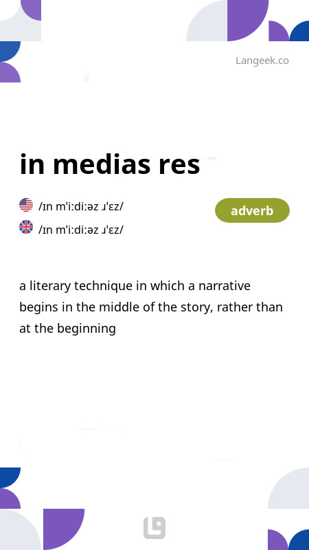 Definition & Meaning of "In medias res" | Picture Dictionary