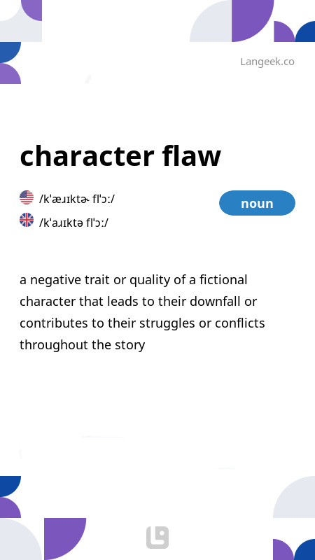Definition & Meaning of "Character flaw" | Picture Dictionary