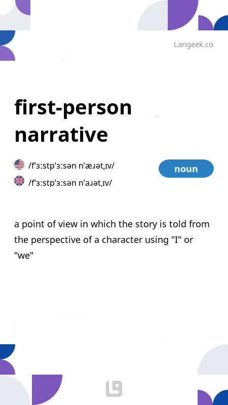 Definition & Meaning of "First-person narrative" | Picture Dictionary